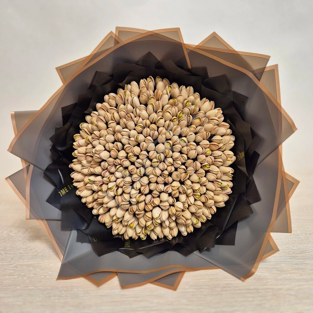 Ореховый букет LAKRES "Фисташки", в подарочной упаковке, диаметр 25см