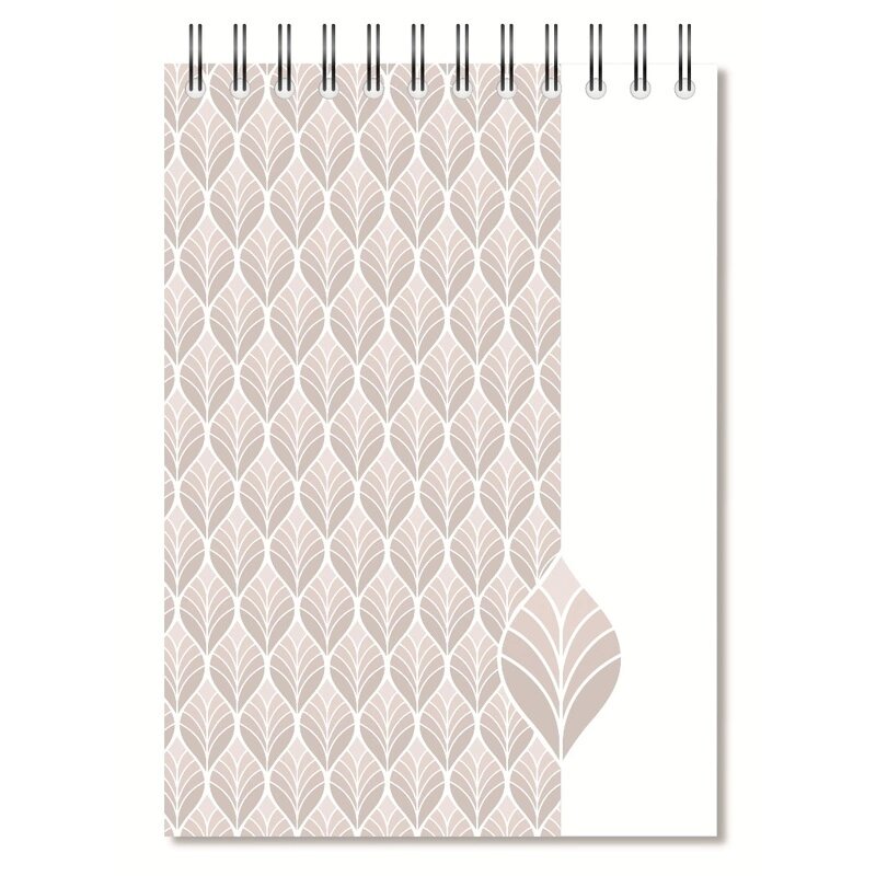 Блокнот А5,80л, кл, греб, мат. ламин, тонир. блок комус Art Deco Белый