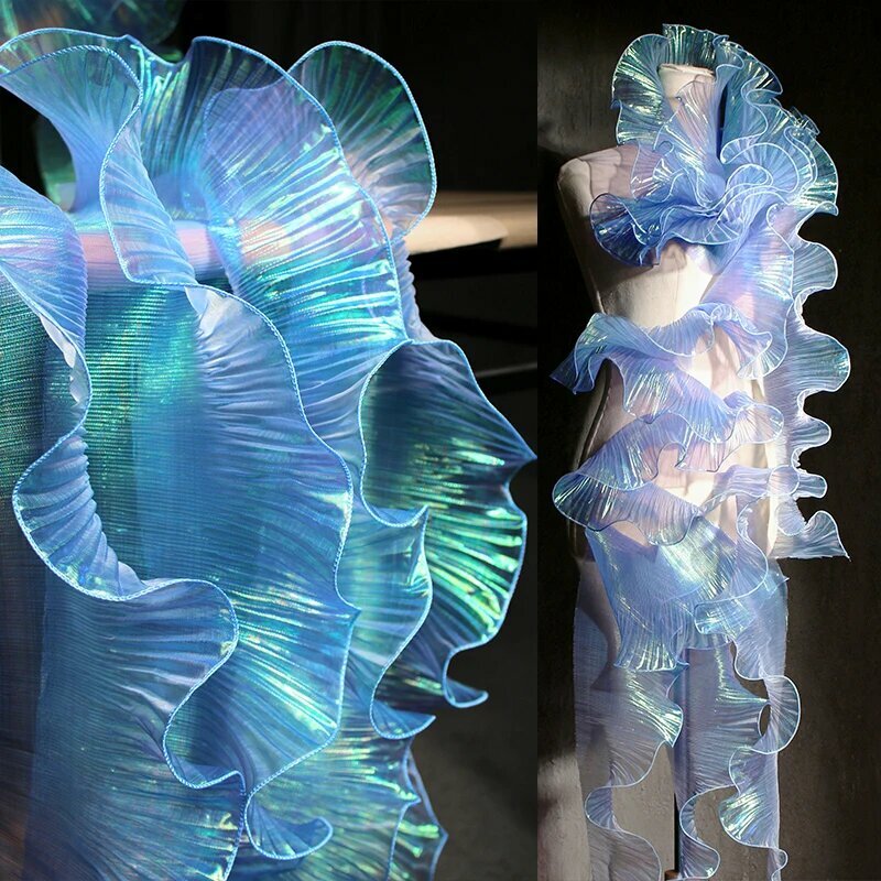 Плетеная полиэстер/акрил ткань Symphony для рукоделия 100x15,5 см sea blue