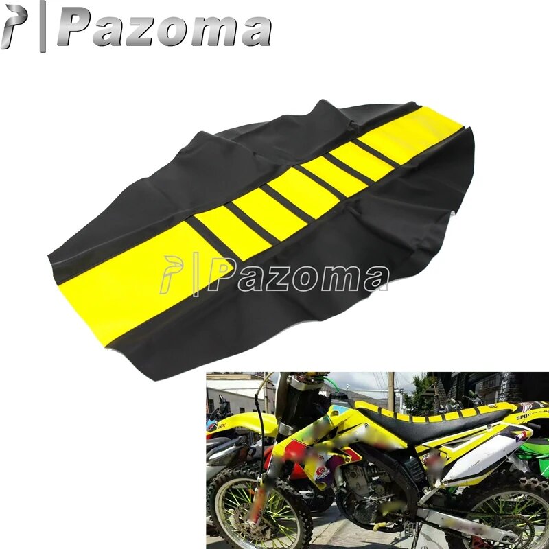 Мягкий чехол на сиденье для мотокросса MX Enduro Off Road в полоску с ребристым захватом для Honda Suzuki Kawasaki SX Suzuki Drz400 RMZ 250 65