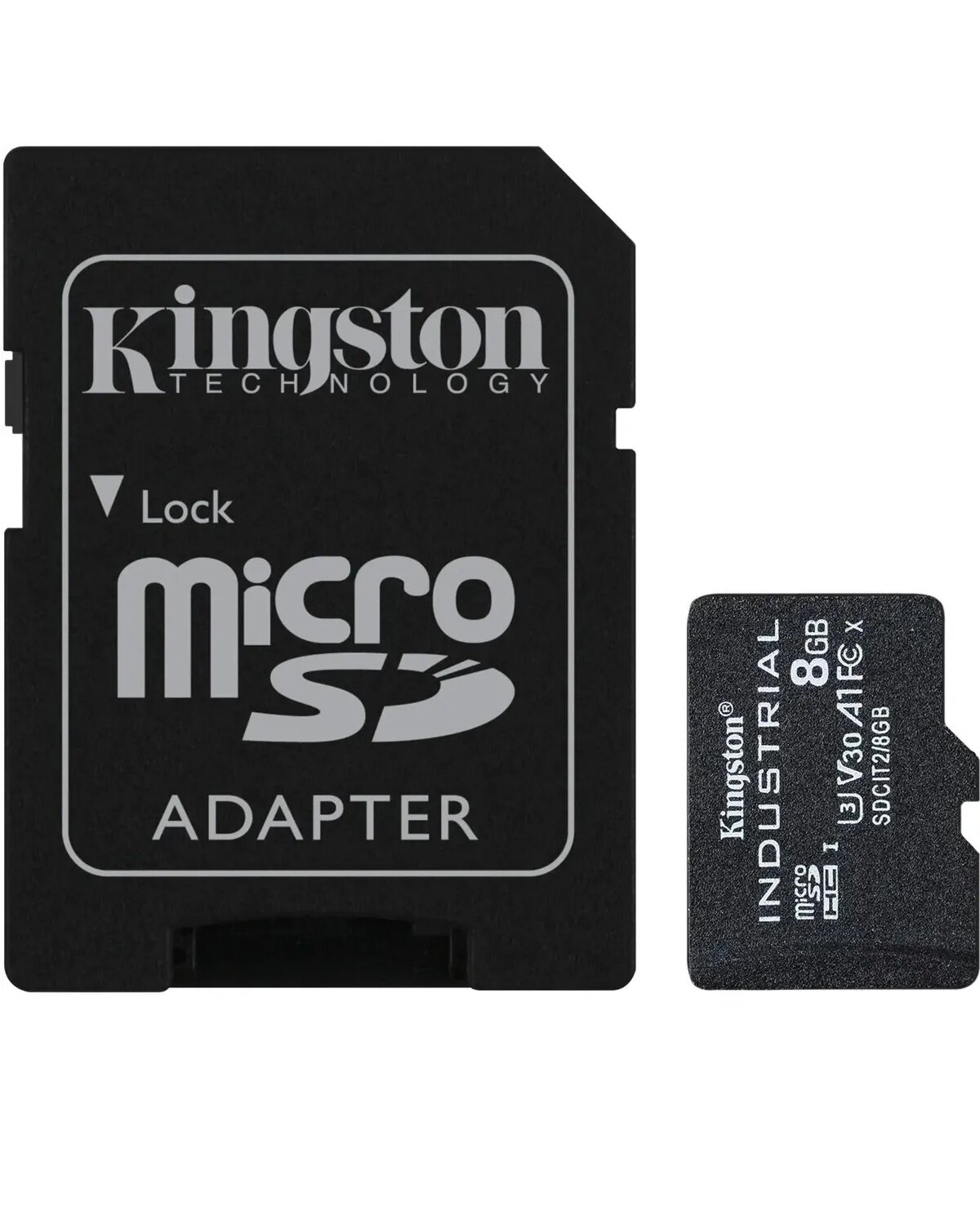 Промышленная карта памяти MicroSDHC 8Gb Kingston SDCIT2/8GB class10 UHS-I industrial с адаптером