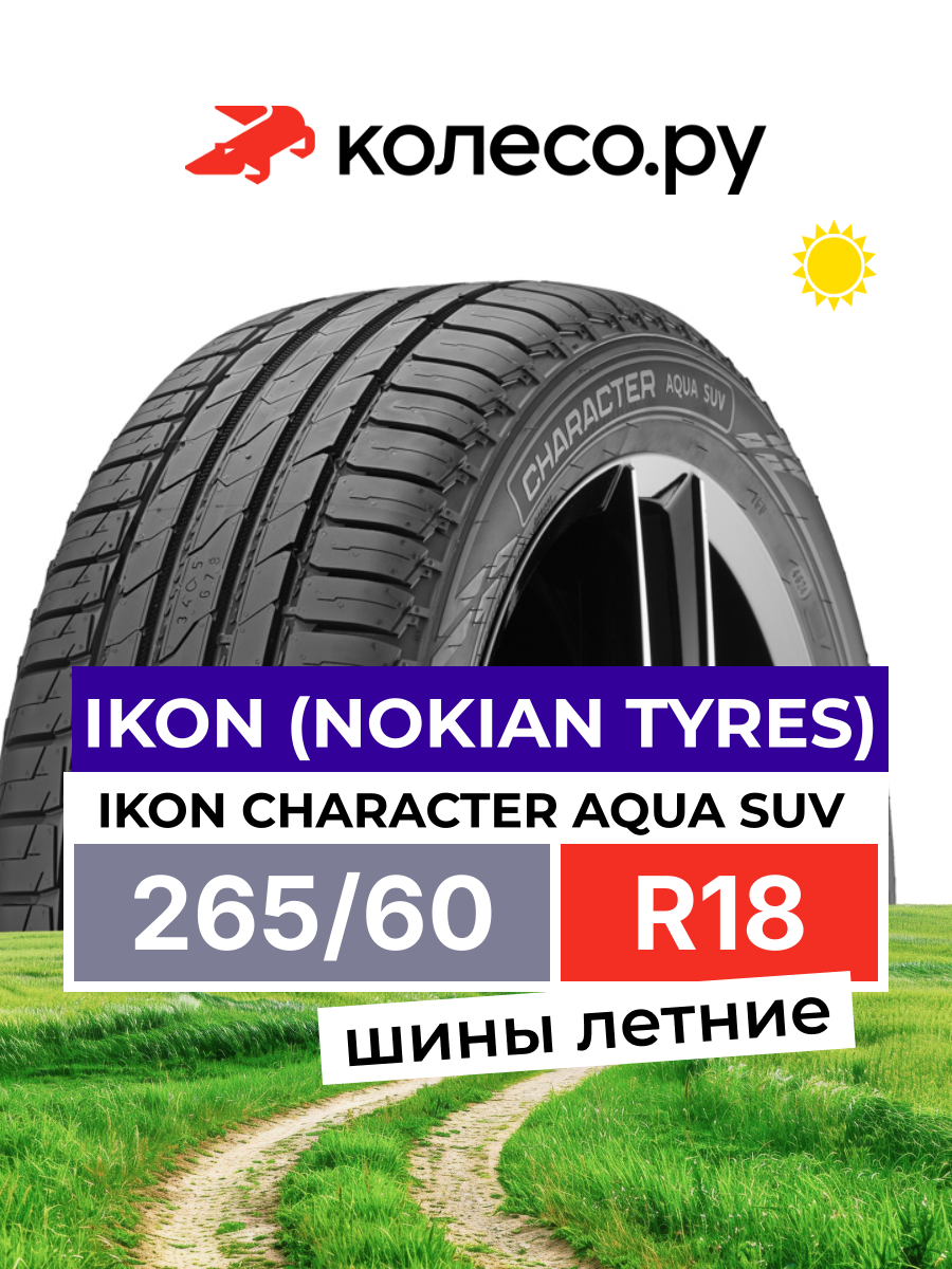 Шины летние Ikon Tyres Ikon Character Aqua SUV 265/60 R18 110V нешипованная летняя резина