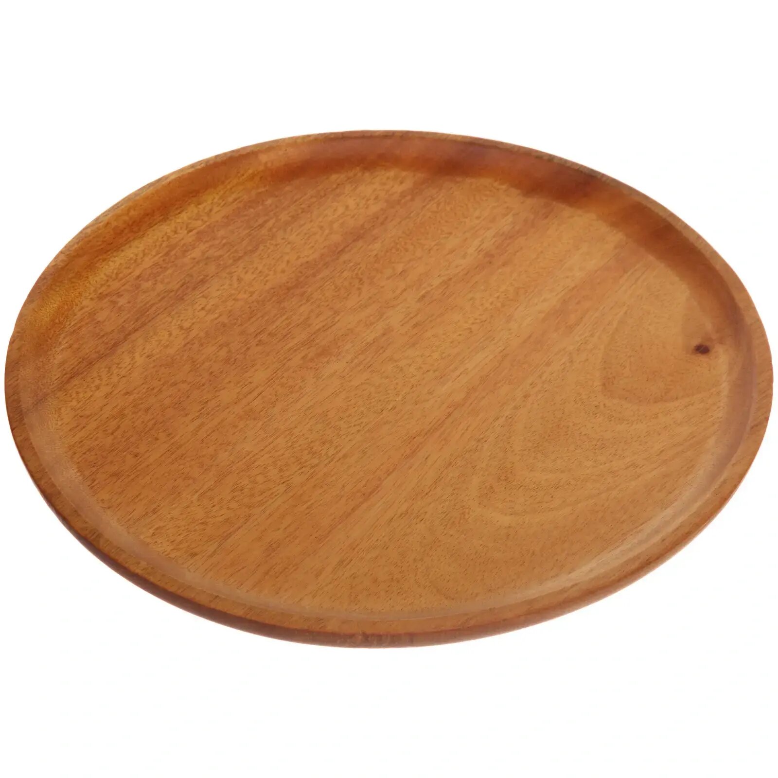 Тарелка для подачи «BAVARIA» 30см, деревянная, светло-коричневая, гладкая