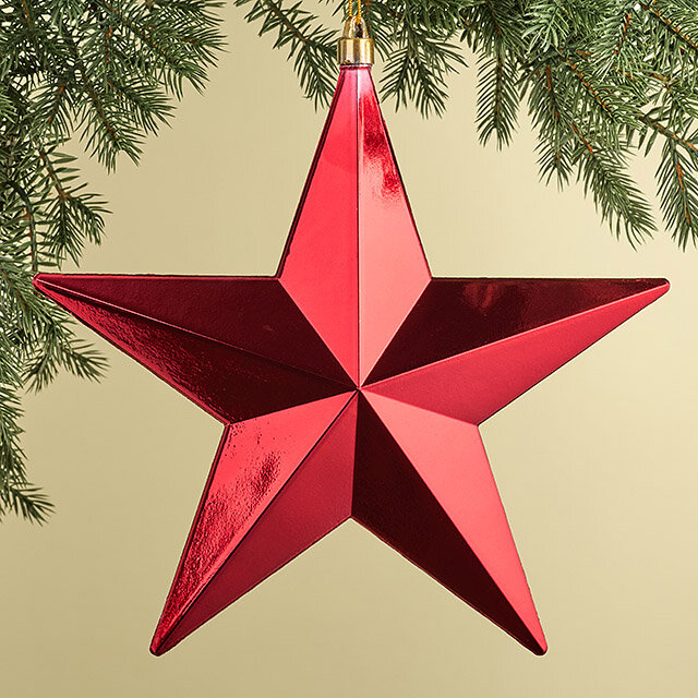 Елочная игрушка Звезда Sirius 30 см красная, подвеска, Winter Deco, 4060150