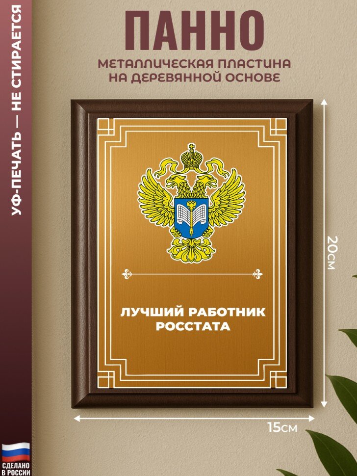Настенный диплом "Лучший работник росстата" Росстат