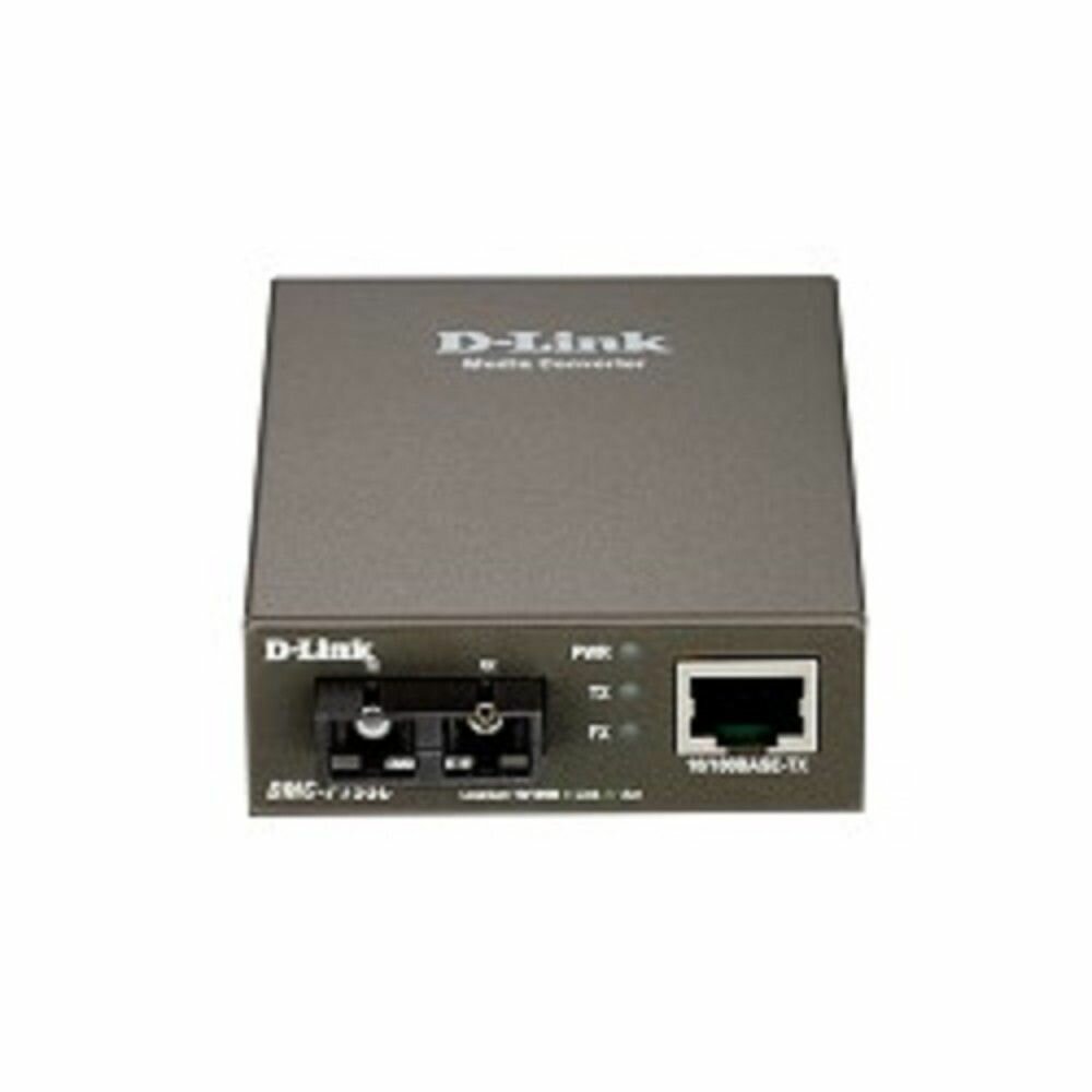 D-Link DMC-F15SC-B1A Медиаконвертер из 100BASE-TX по витой паре в 100BASE-FX по одномодовому волокну 15 км, SC