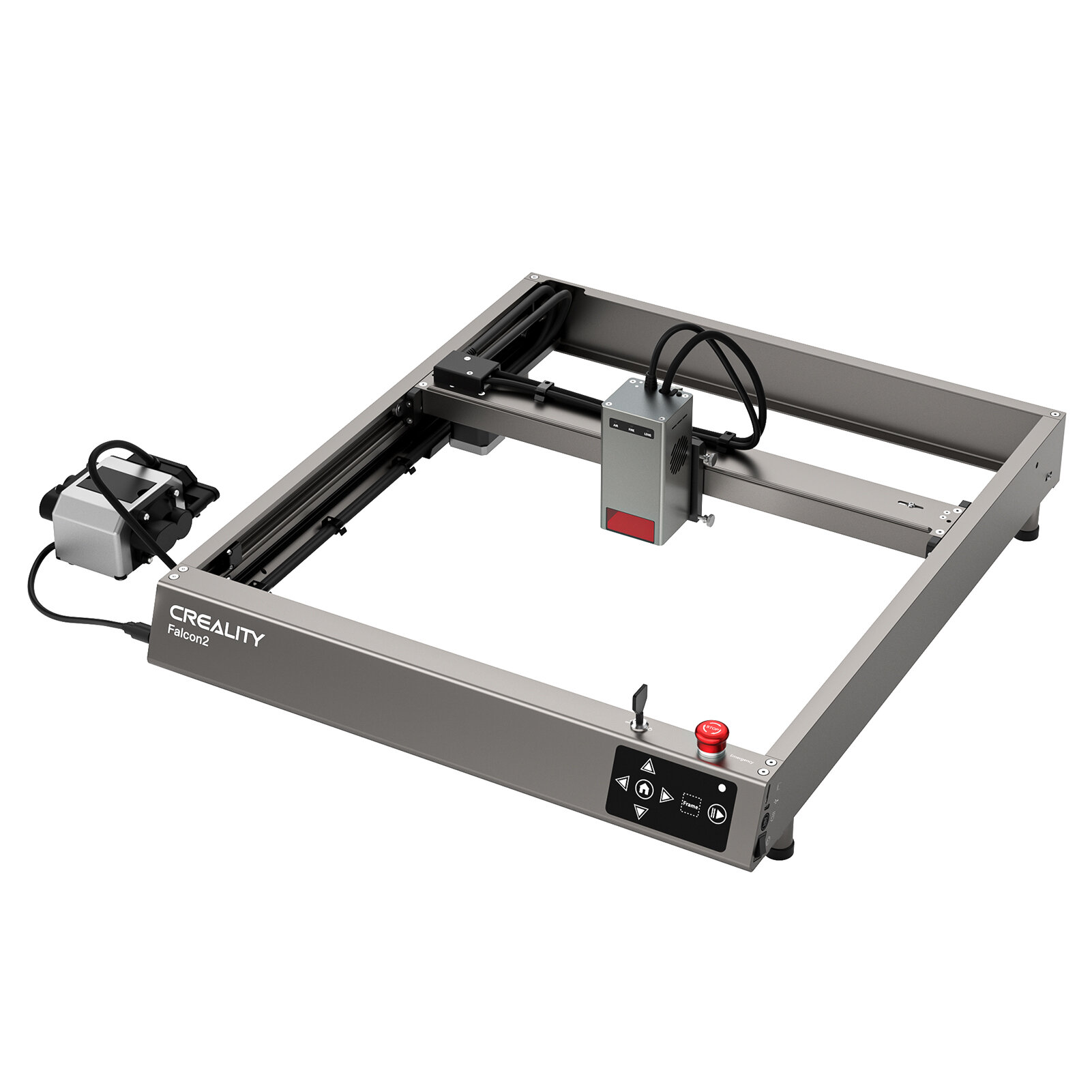 Creality 3D Falcon2 Engraver 22W 400x415mm Manual Auto AirFlow Adjustment Colorful Engrave Offline 5 Safety Protection Function 100-240V 24.0V 5.0A svg png jpg jpeg bmp dxf LaserGRBL LightBurn Cardboard Wood Bamboo Rubber Leather Fabric Acrylic Plastic