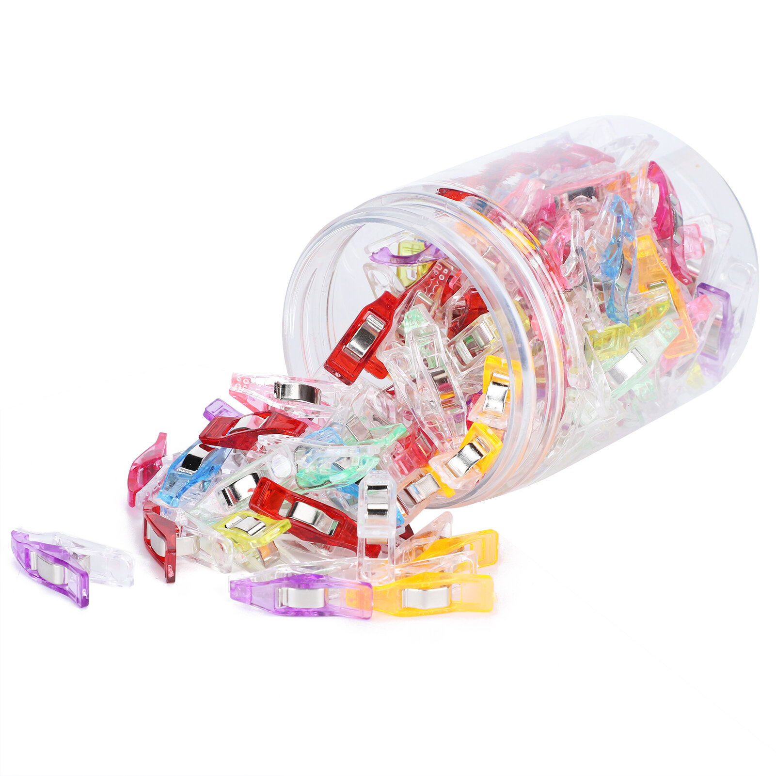 100Pcs Маленькие Зажимы для Подрубки Ткани, Колоритные Пластиковые Зажимы для Шитья