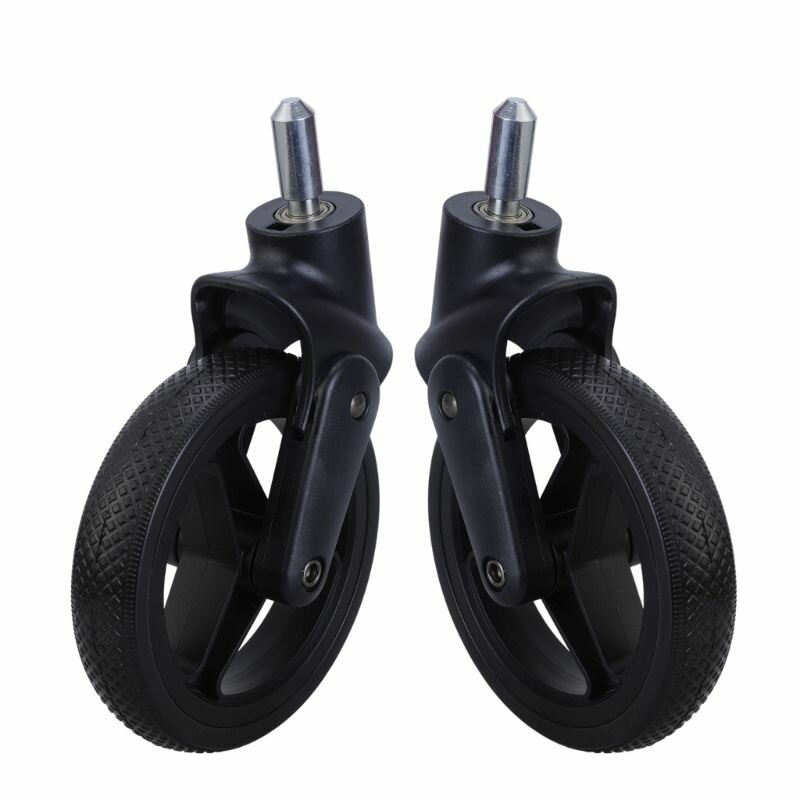 Колеса для аксессуаров коляски-черный комплект нескользящих передних колес