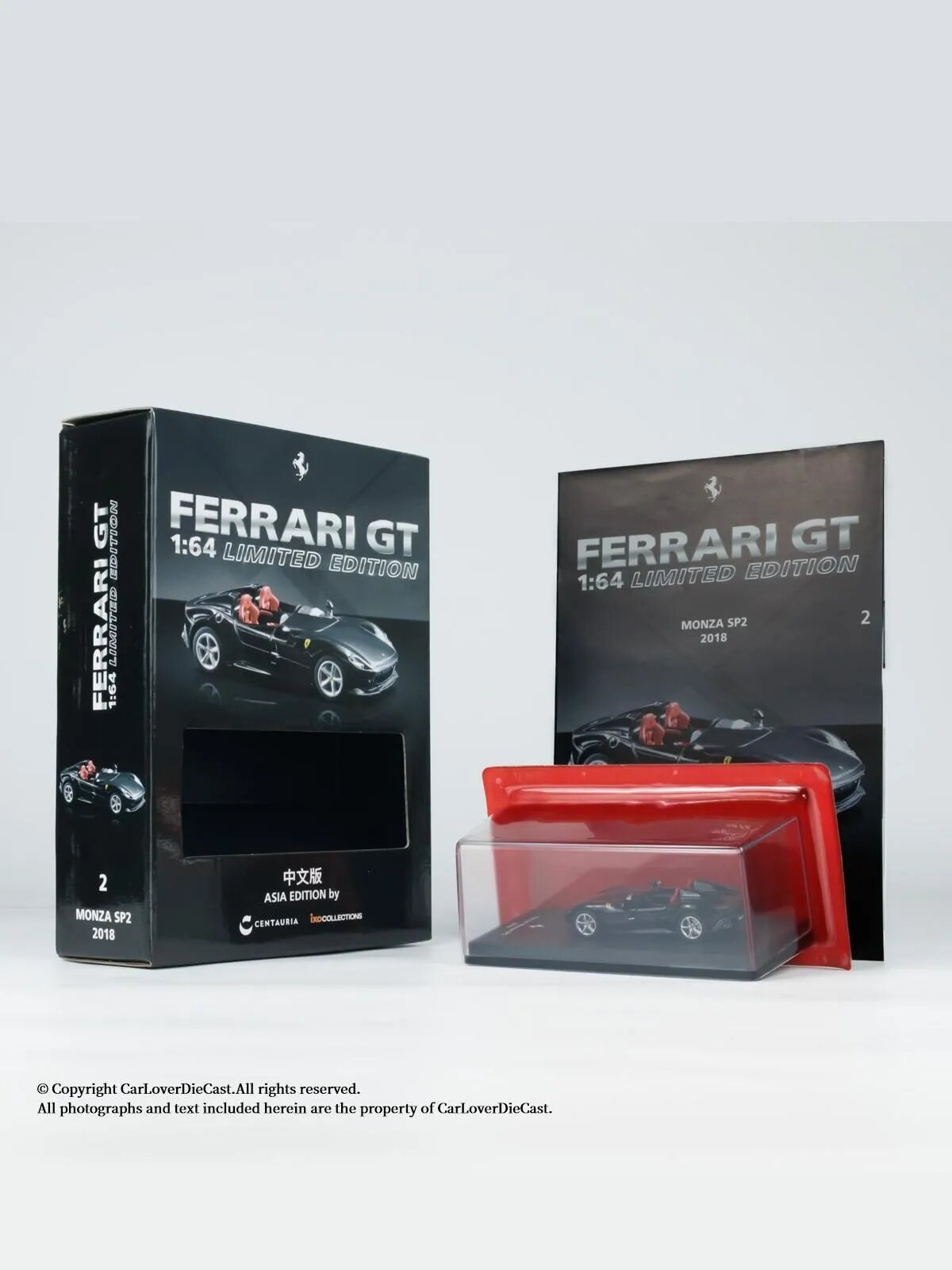 Машинка CENTAURIA & IXOCOLLECTIONS 1/64 FERRARI MONZA SP2 2018 (Chinese version) Black Die-cast Alloy Car Model Collection Display Gift