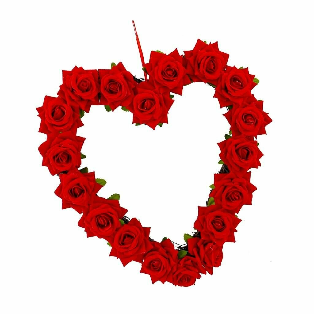 День Святого Валентина, любовь, Кольцо с красной розой, Висящее на двери