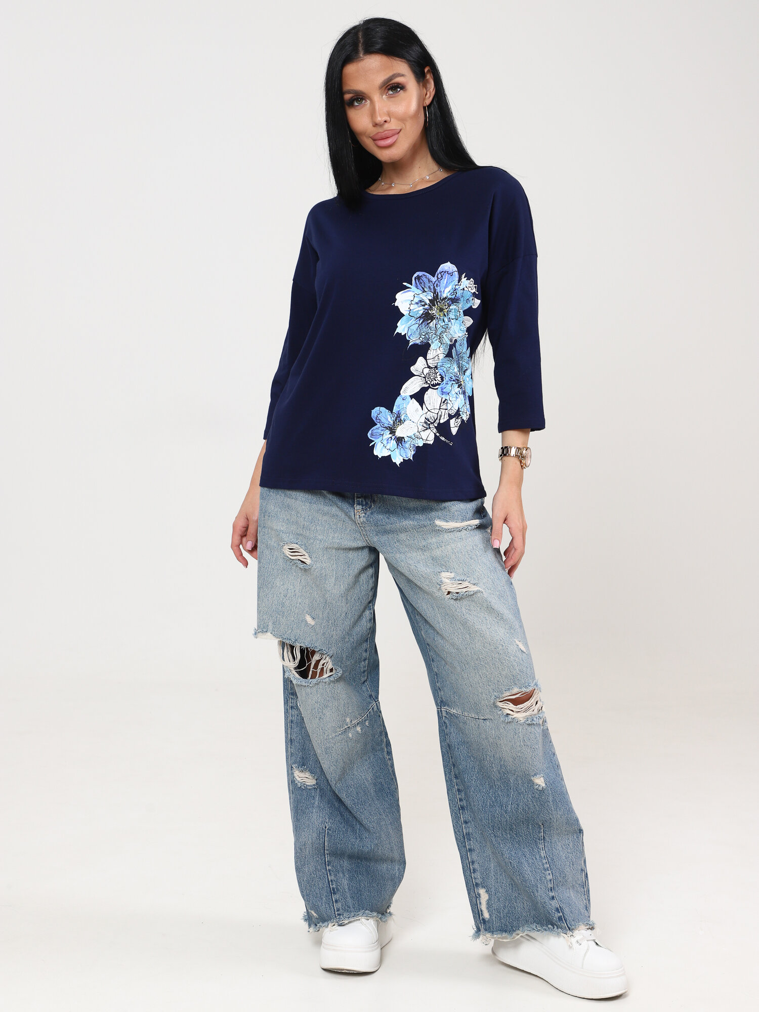 Футболка с принтом больших размеров