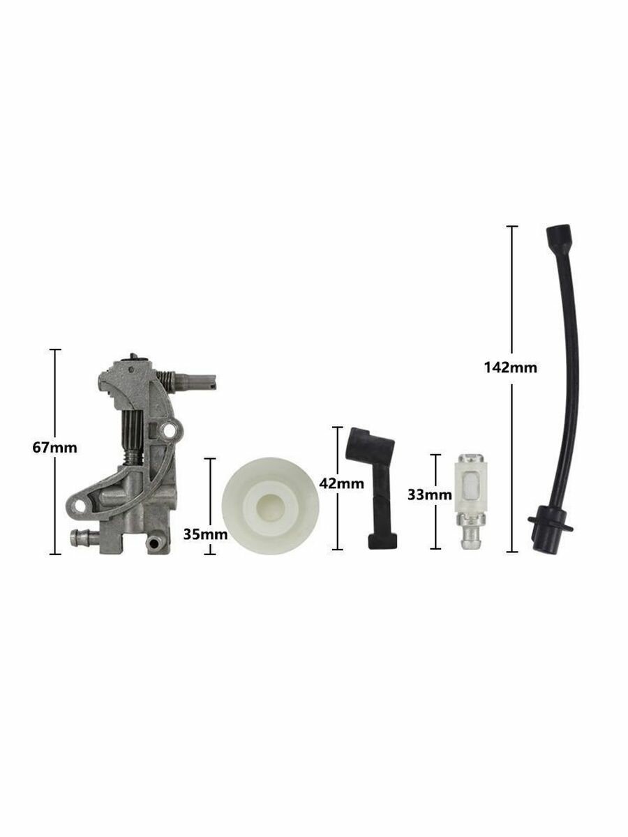 Комплект для бензопилы 4500, 5200, 5800, маслонасос, червяк, шланг, фильтр