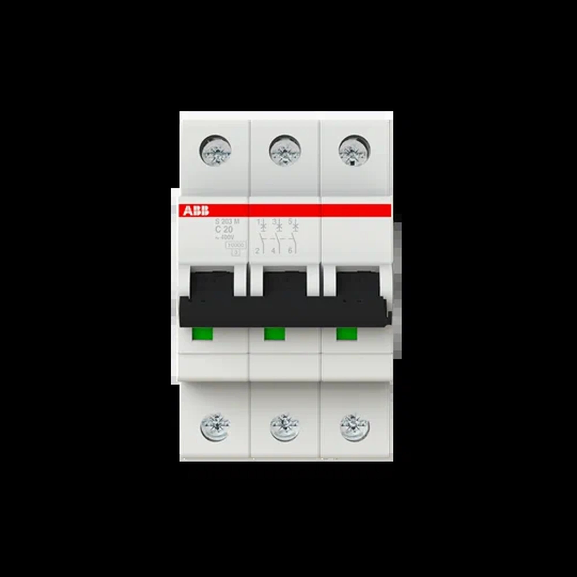 Автоматический выключатель ABB S203M 3P C, 10 kA, 20 А, 400 В