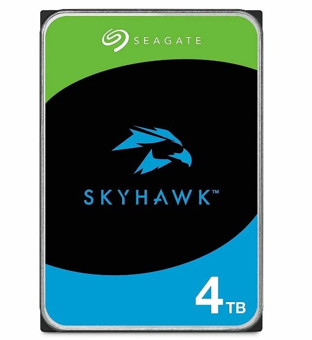 3.5" 4 ТБ Жесткий диск Seagate Skyhawk (ST4000VX005) - SATA3 6.0 Гбит/с, 5900 об/мин, кэш памяти - 256 МБ