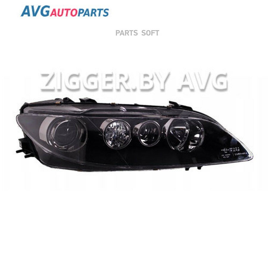 Фара электрорегулировка+корректор без противотуманки черный отражатель EU type 05-07 правая TYC от официального дистрибьютора, AVG, артикул 34510146