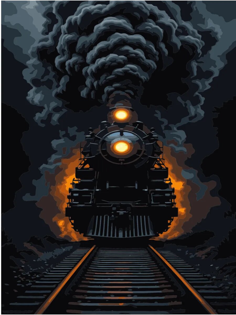 Картина по номерам поезд