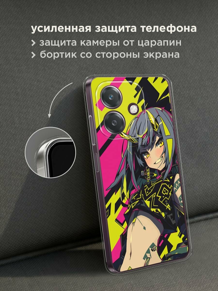 Чехол на Oppo A3/A3x / Оппо А3/A3x с принтом "Девушка в кибер костюме" — фото 1