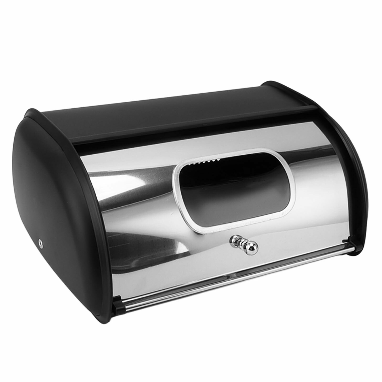 Хлебница с окошком для кухонной столешницы (черный цвет)