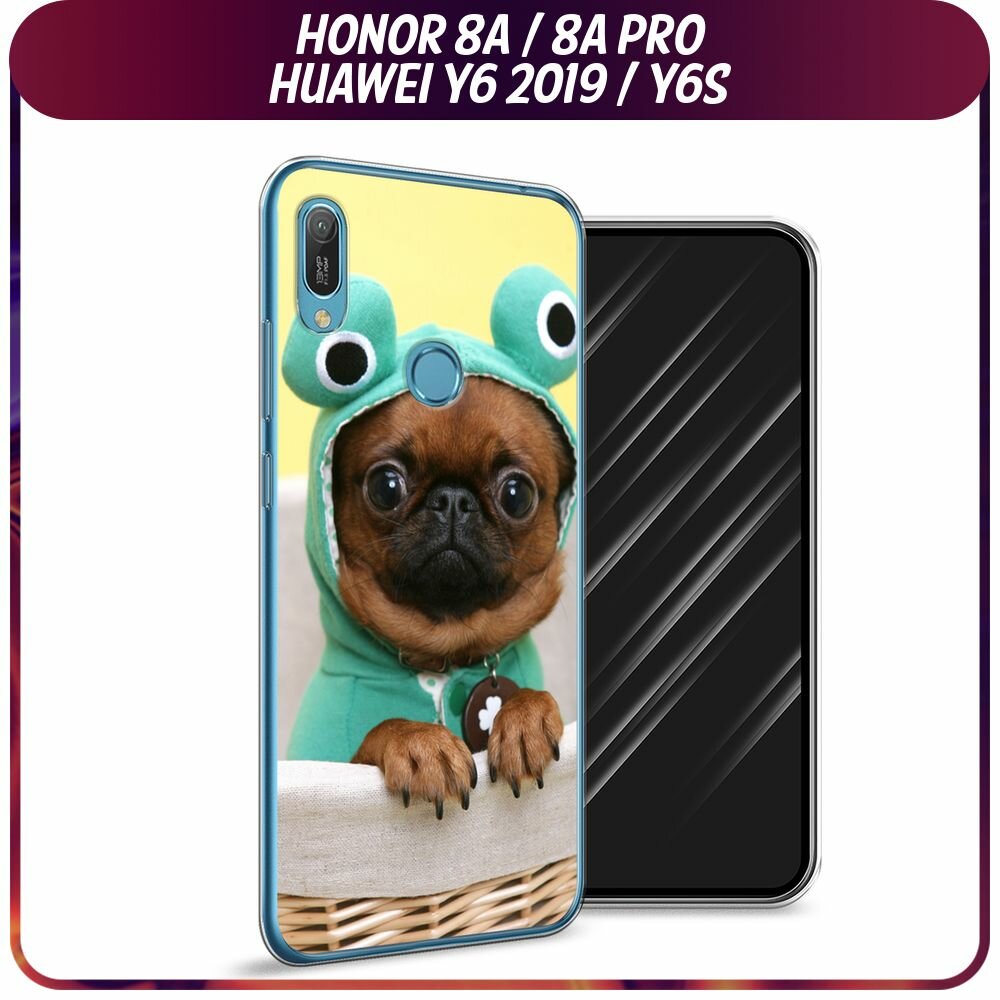 Чехол на Honor 8A/8A Pro/Huawei Y6s/Y6 2019 / Хонор 8А с принтом "Собачка в шапке лягушки"