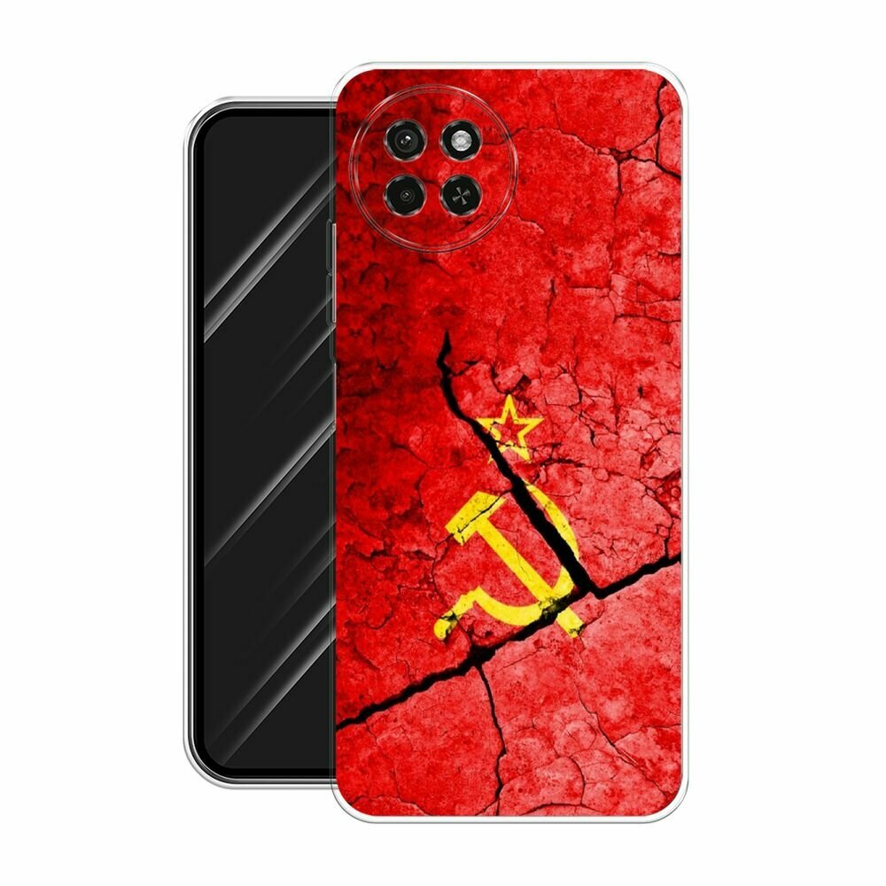 Силиконовый чехол на Itel S23 / Ител S23 с принтом СССР — фото 1