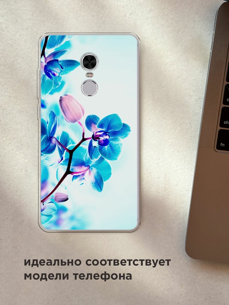 Чехол на Xiaomi Redmi Note 4 (MediaTek) / Сяоми Редми Ноут 4 (MediaTek) с принтом "Голубая орхидея" — фото 1