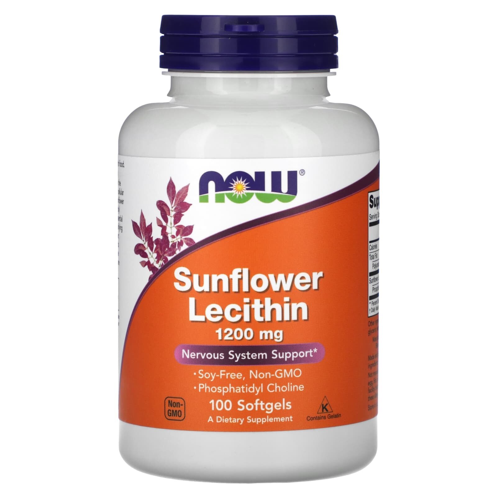 NOW Foods Sunflower Lecithin Лецитин Подсолнечника 1200 мг - 100 капсул