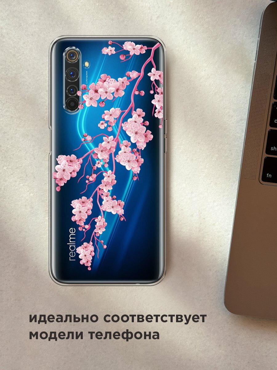 Чехол на Realme 6 Pro / Реалми 6 Про с принтом "Ветка сакуры 2" — фото 1