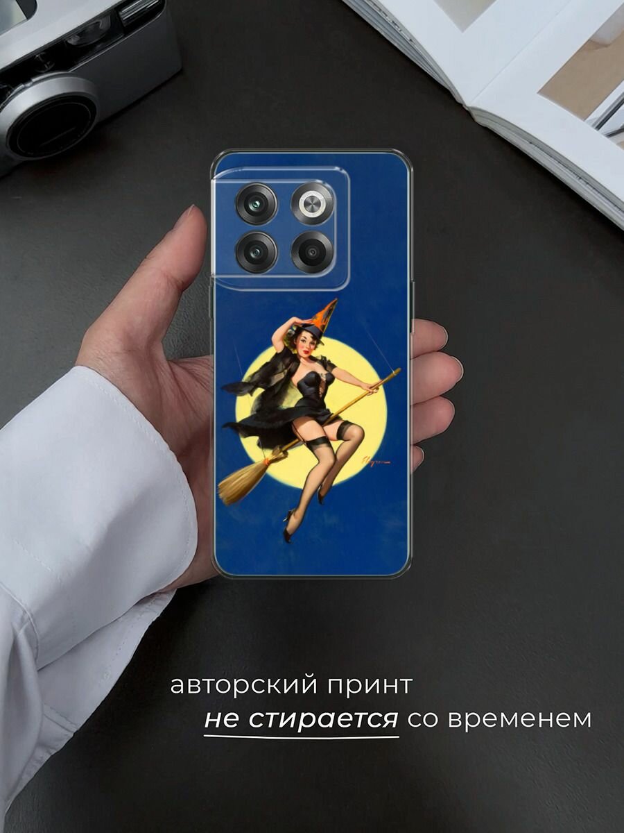 Чехол на OnePlus 10T / Ван плюс 10T с принтом "Pin-Up Witch" — фото 1