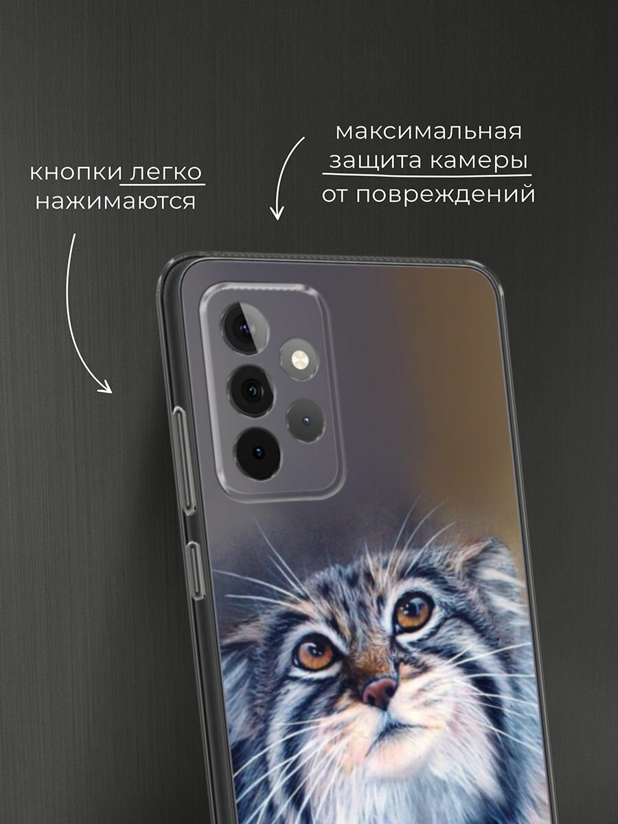 Чехол на Samsung Galaxy A72 / Самсунг Галакси А72 с принтом "Кот манул 2" — фото 1