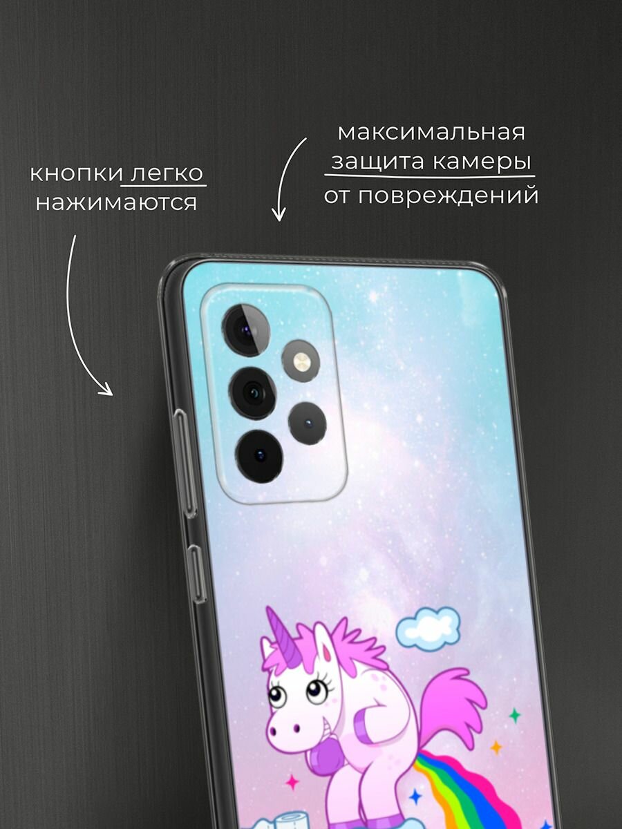 Чехол на Samsung Galaxy A72 / Самсунг Галакси А72 с принтом "Единорог какает" — фото 1