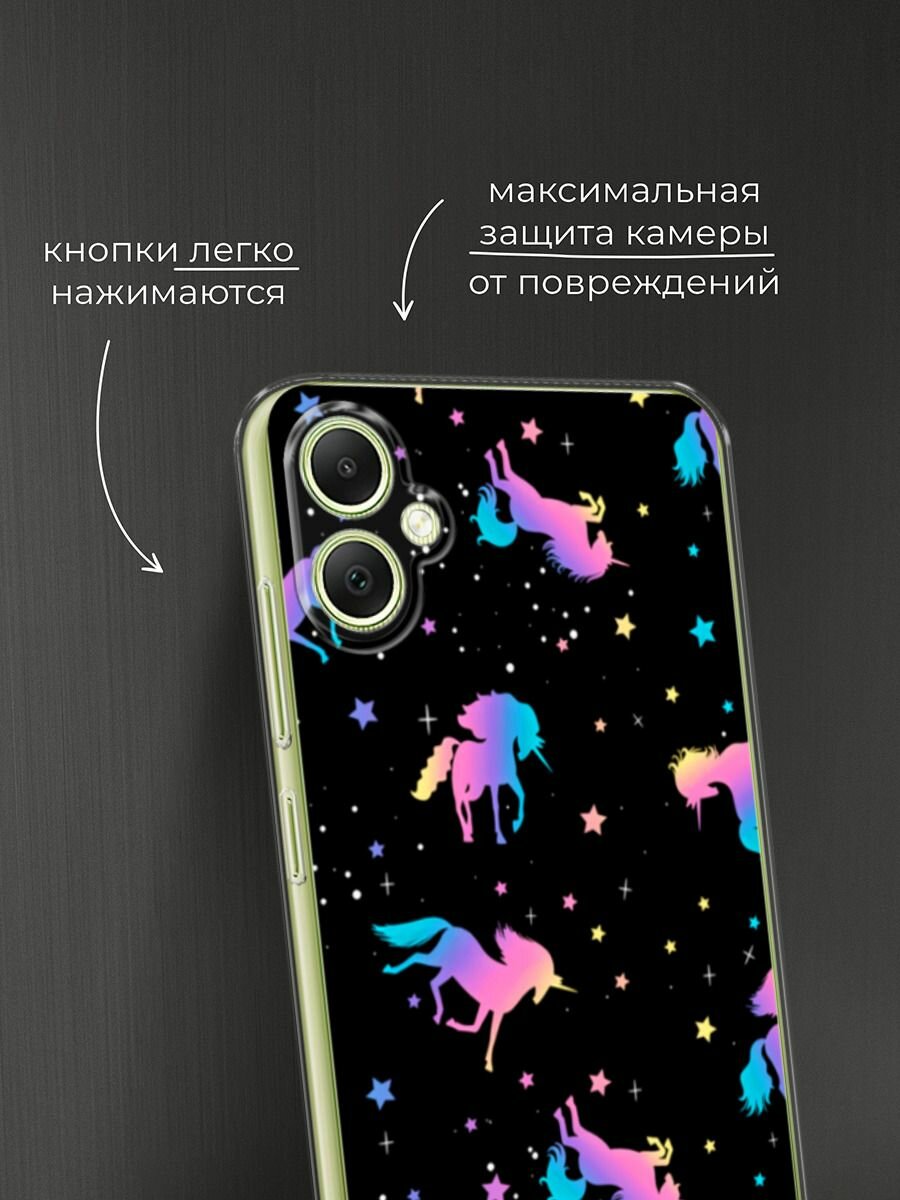 Чехол на Samsung Galaxy A05 / Самсунг Галакси A05 с принтом "Единороги градиент" — фото 1