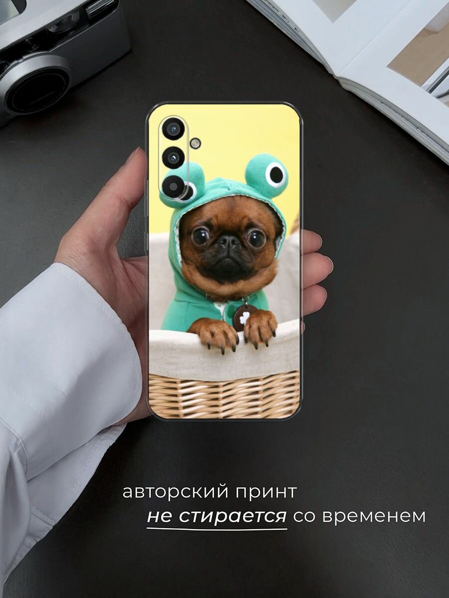 Чехол на Samsung Galaxy A34 / Самсунг A34 с принтом "Собачка в шапке лягушки" — фото 1