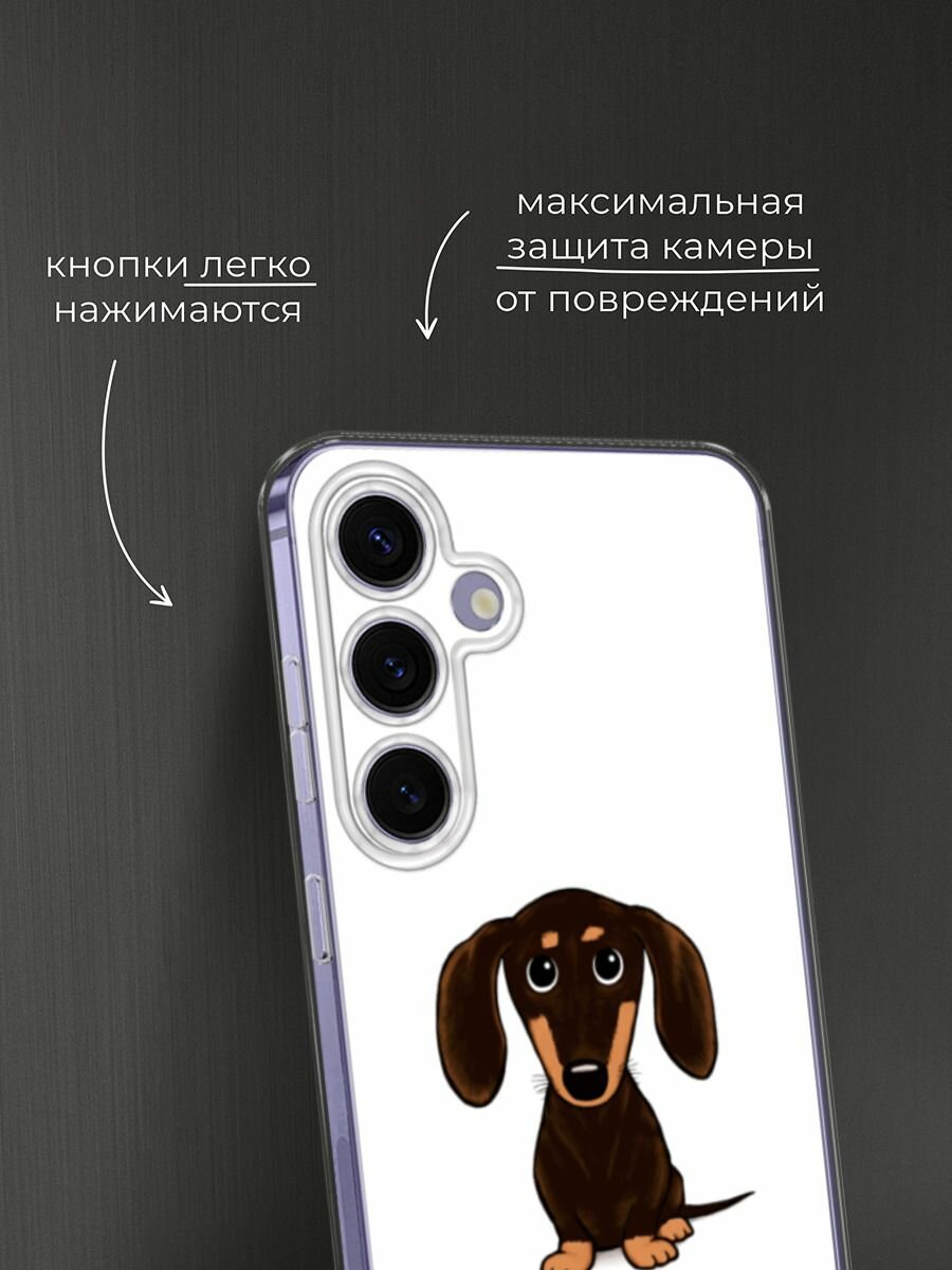 Чехол на Samsung Galaxy S24 Plus / Самсунг S24 Plus с принтом "Маленькая такса" — фото 1