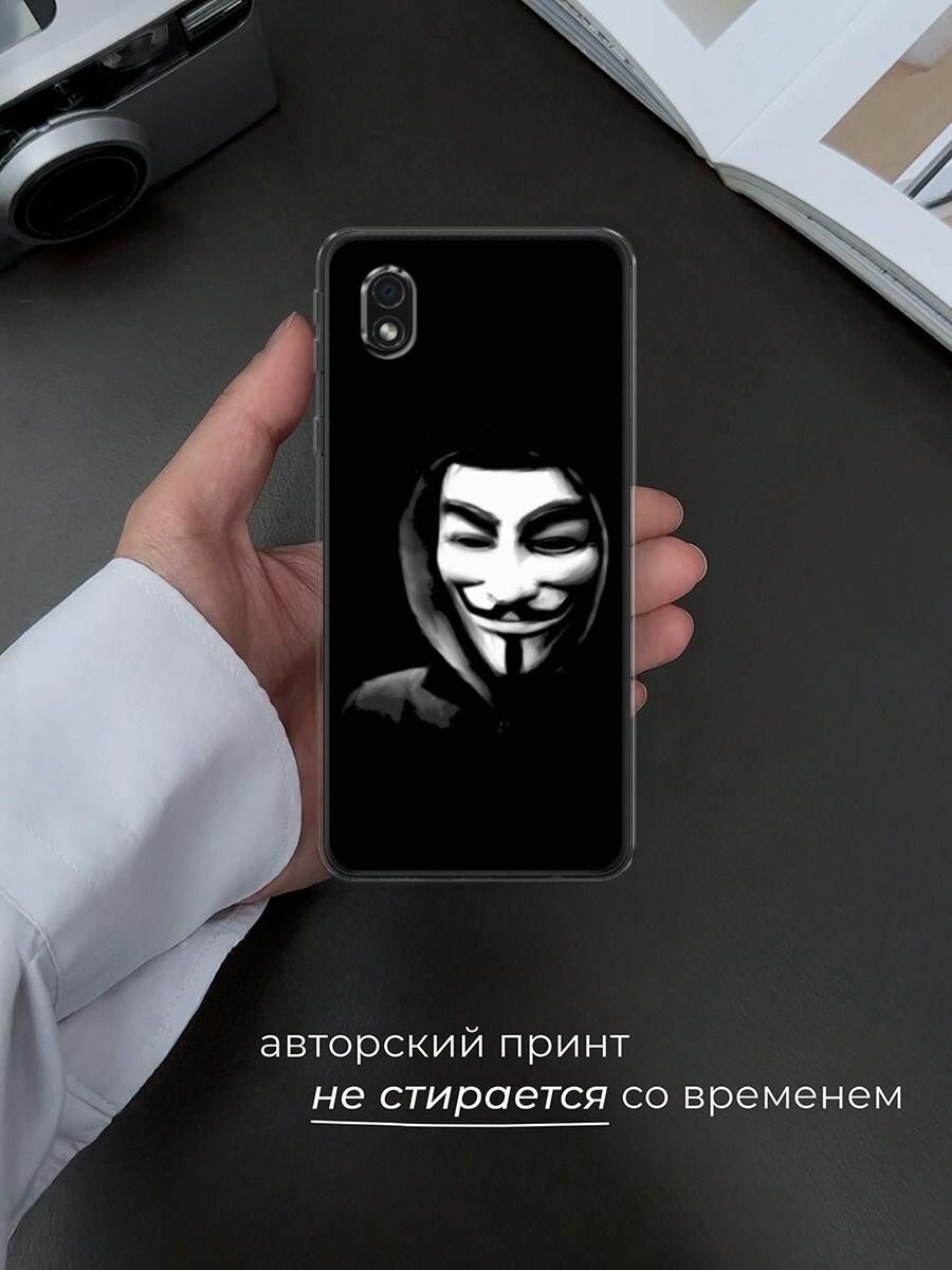 Чехол на Samsung Galaxy A01 Core / Самсунг Галакси А01 Core с принтом "Анонимус" — фото 1