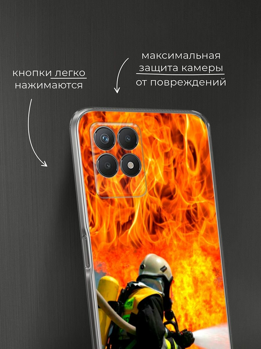 Чехол на Realme 8i / Реалми 8i с принтом "Пожарные на страже" — фото 1