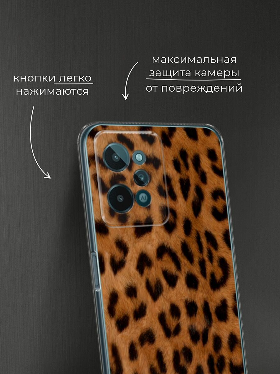 Силиконовый чехол на Realme C31 / Реалми C31 с принтом "Мех леопарда" — фото 1