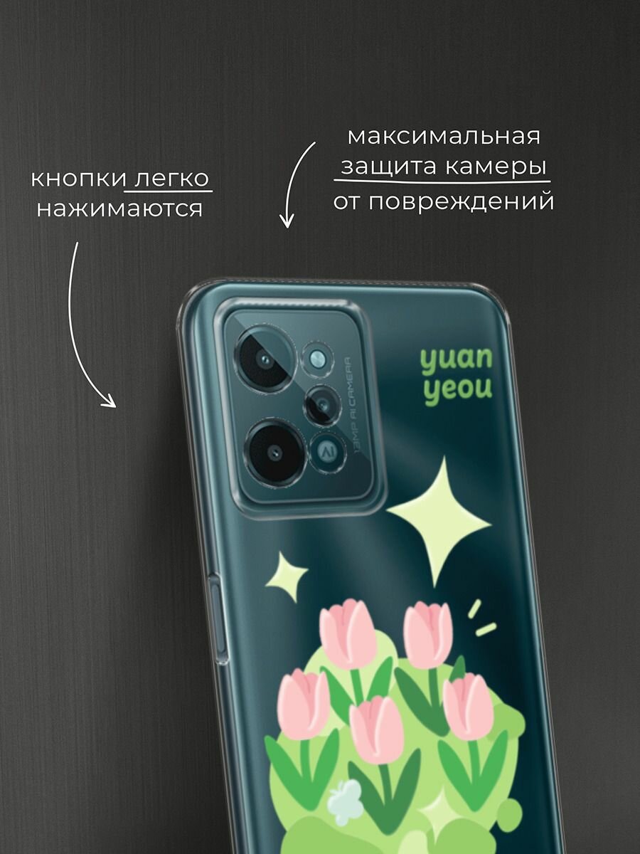 Силиконовый чехол на Realme C31 / Реалми C31 с принтом "Protect nature" — фото 1