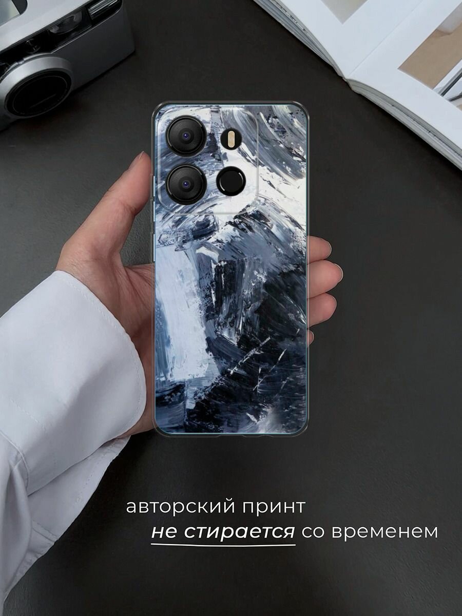 Чехол на Tecno Pop 7 / Текно Поп 7 с принтом "Абстракция живопись" — фото 1