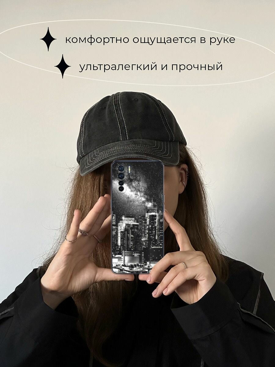 Чехол на Oppo A91/Reno 3 / Оппо A91/Рено 3 с принтом "Ночной Нью-Йорк" — фото 1