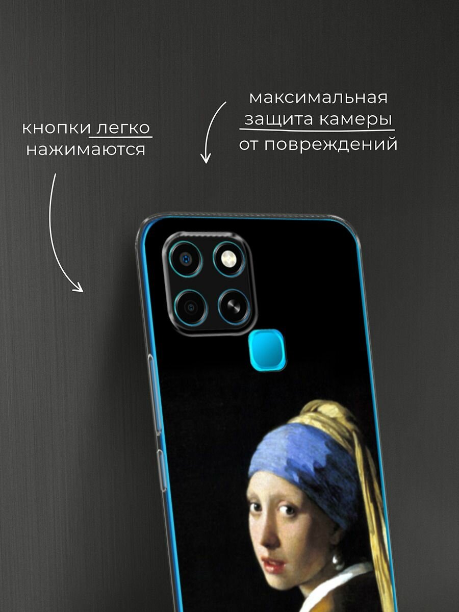 Чехол на Infinix Smart 6 / Инфиникс Смарт 6 с принтом "Девушка с жемчужной сережкой" — фото 1