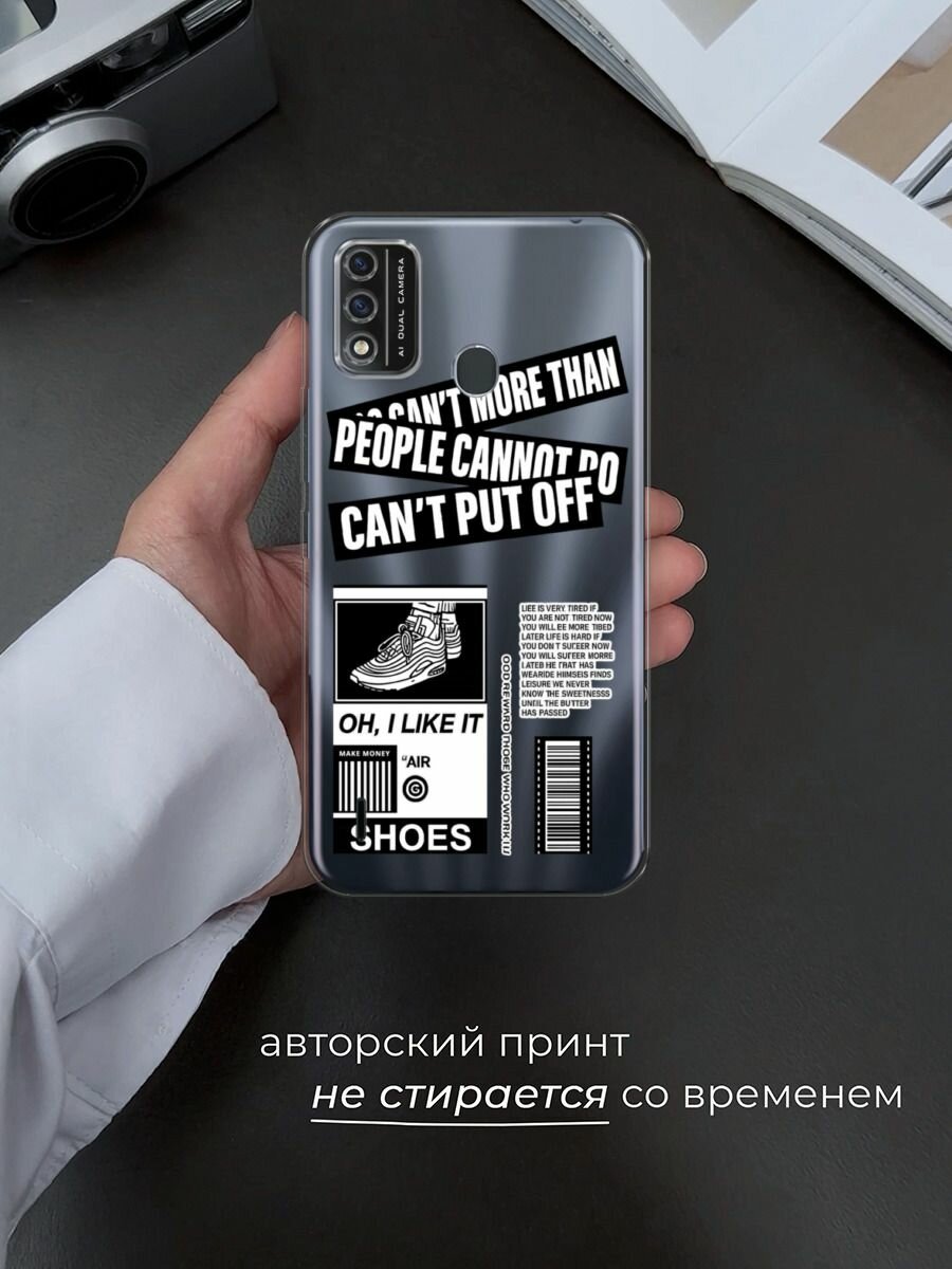 Чехол на Itel A48 / Ител А48 с принтом "I like it", прозрачный — фото 1