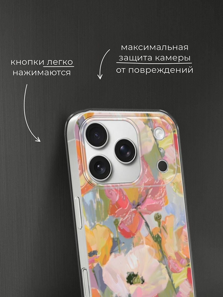 Чехол на Apple iPhone 17 Pro / Айфон 17 Про с принтом "Акварельные анемоны" — фото 1