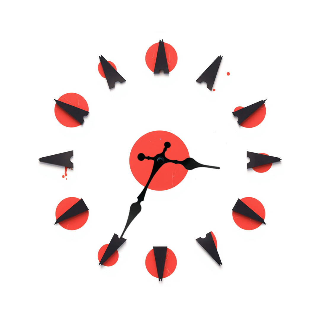 Современные настенные часы в стиле ретро | 12-дюймовый дизайн с бесшумным ходом | Красные круглые стрелки и чёрные треугольные стрелки | Минималистичные и стильные настенные часы для гостиной, кухни и офиса