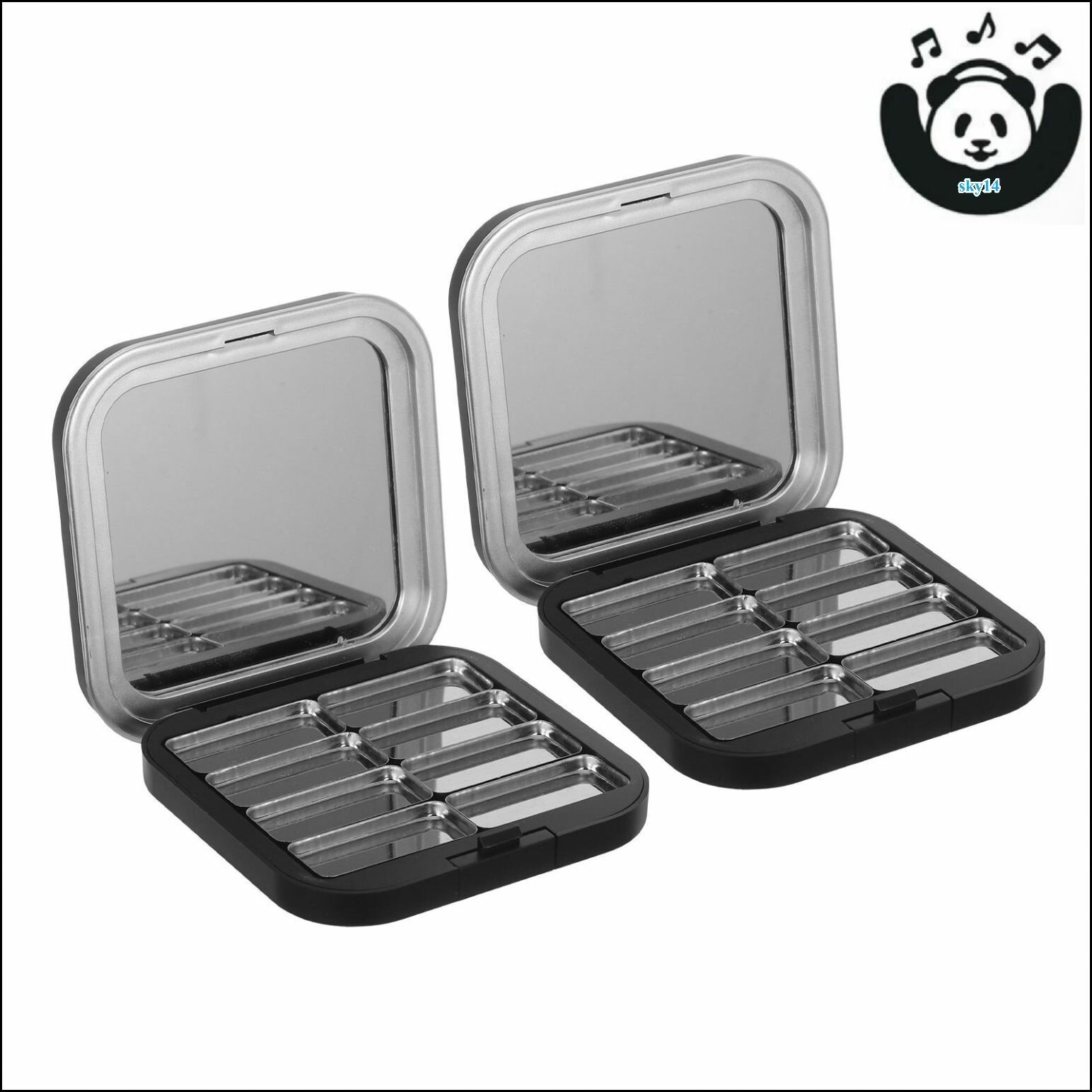 Эксклюзивные железные подносики с 2 пустыми палитрами для макияжа век