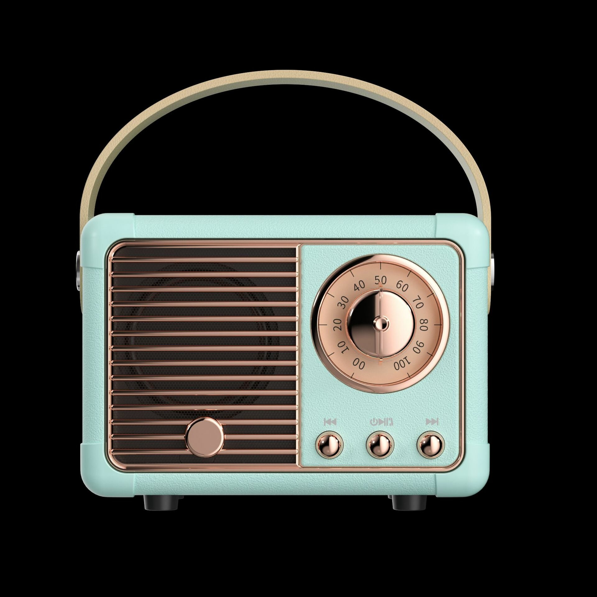 Ретро-динамик с Bluetooth 5.0, FM-радио, поддержкой USB и TF-карты, компактный для улицы, синий цвет
