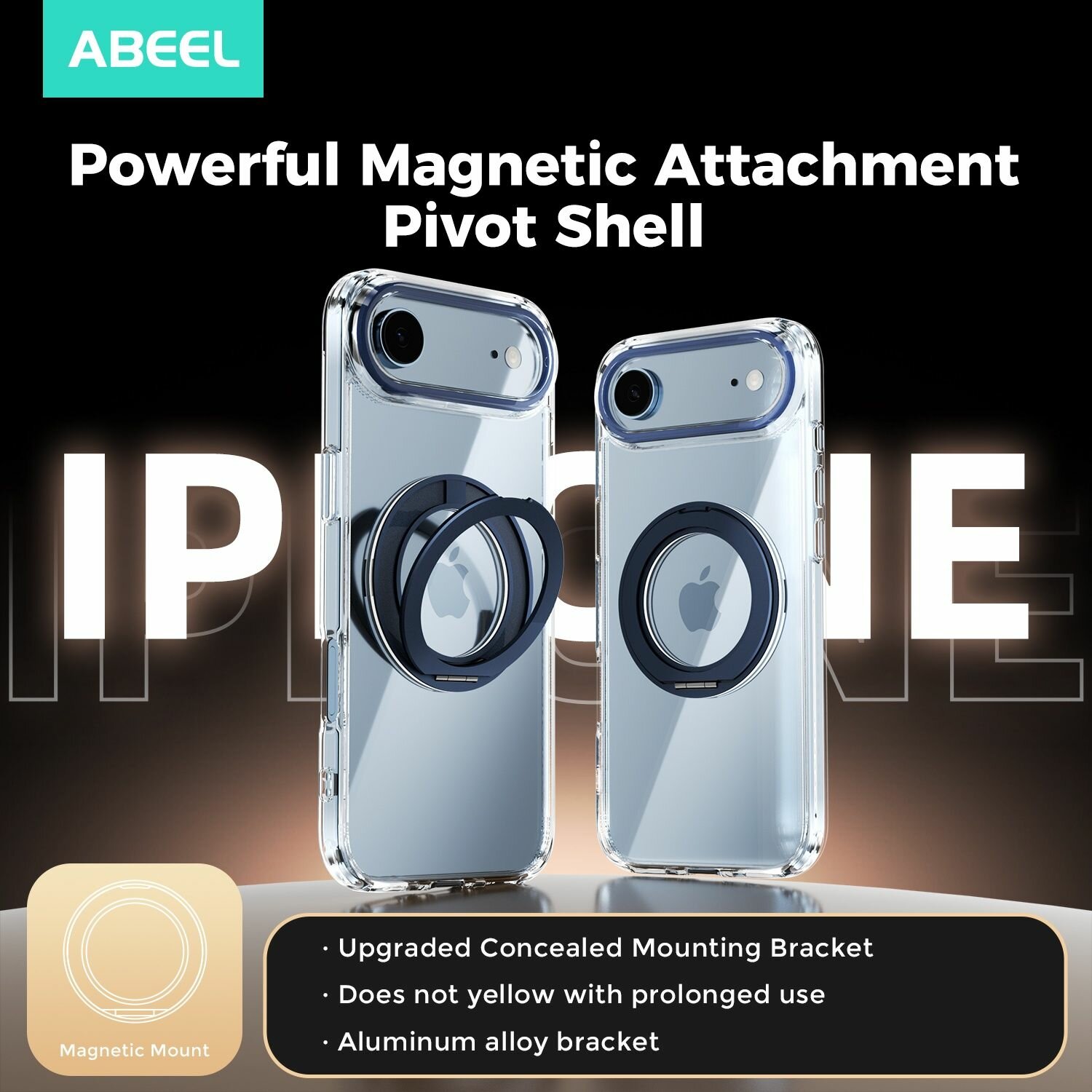 Чехол на Apple iPhone 17 Air (Эпл Айфон 17 Воздух) Вращающийся магнитный кронштейн