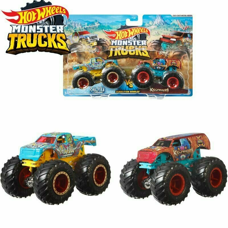 Машинка Mattel Hot Wheels Монстр Трак Мультяшный автомобиль FYJ64 Raijyu Vs KoumoriDoubles