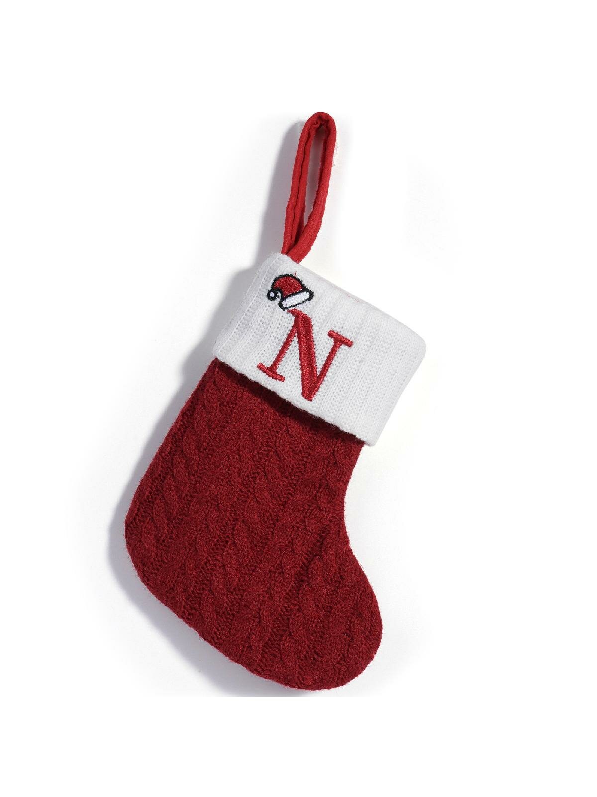 Индивидуальные вязаные чулки с рождественскими буквами для праздничного украшения дома и офиса