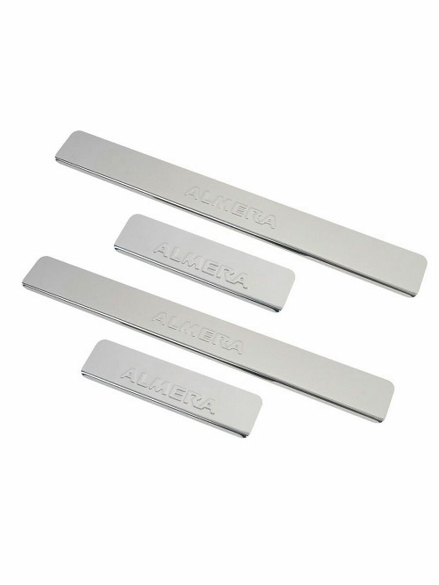 Накладки порогов "ладья" хром Nissan Almera